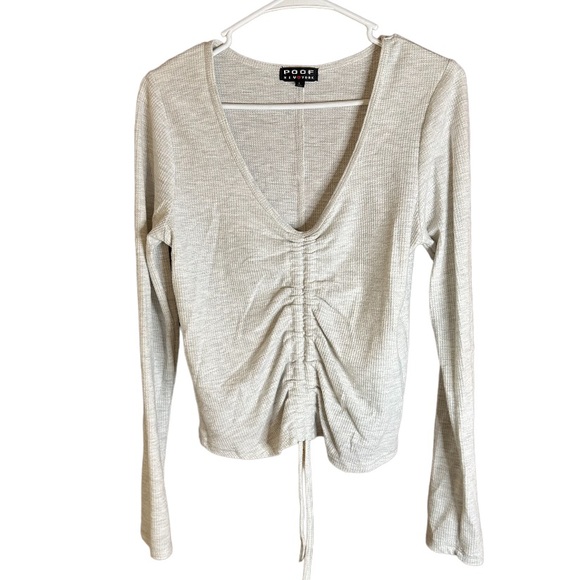 Poof! | Tops | Long Sleeve Crop Top With Ruching | Poshmark